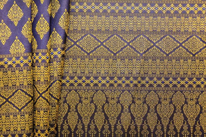 Fabric Patterned Traditional Thai Style Stock Photo - Image of fancy ...