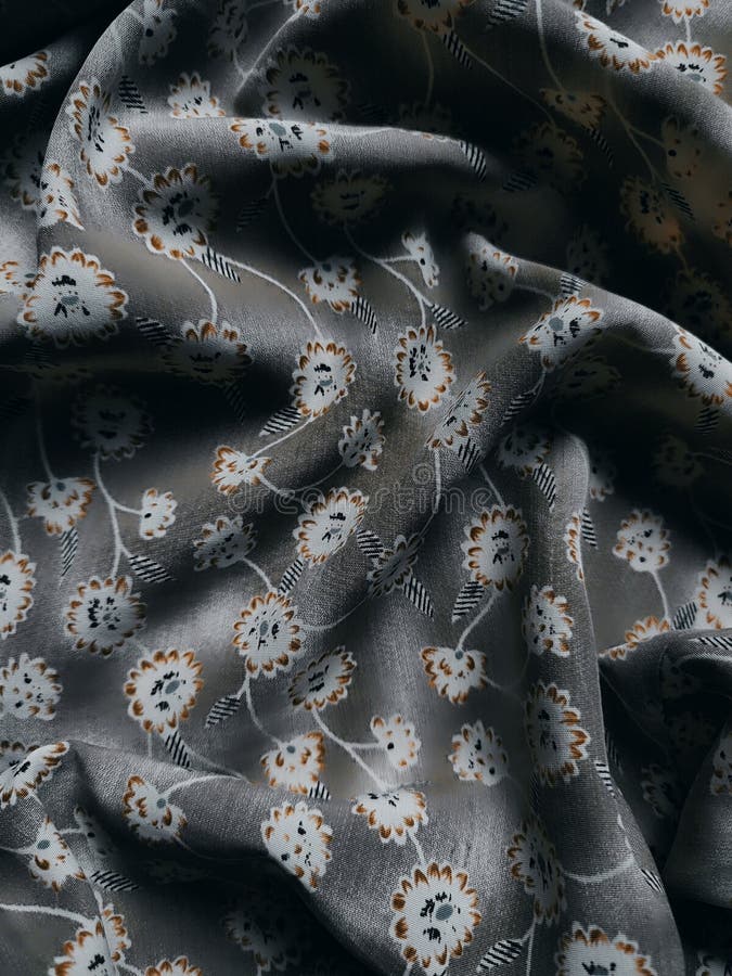 Fabric Patterns and Backgrounds with Leaf and Flower Motifs Stock Image ...