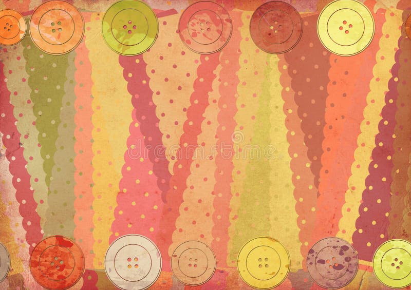 Fabric Patterns and Buttons Stock Illustration - Illustration of drawn ...