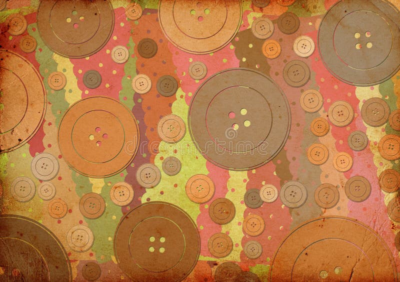Fabric Patterns and Buttons Stock Illustration - Illustration of header ...