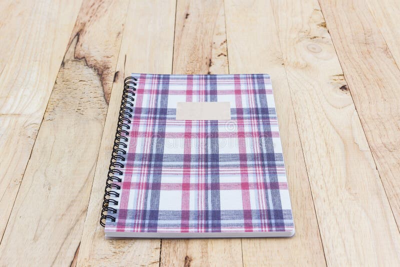 Fabric Plaid Texture Cover Spiral Notebook. Stock Photo - Image of ...