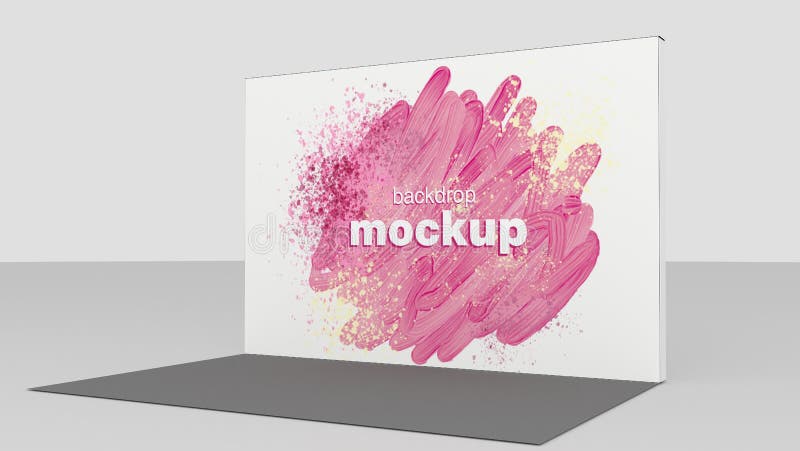 Fabric Pop Up Basic Unit Advertising Banner Media Display Backdrop. 3d ...