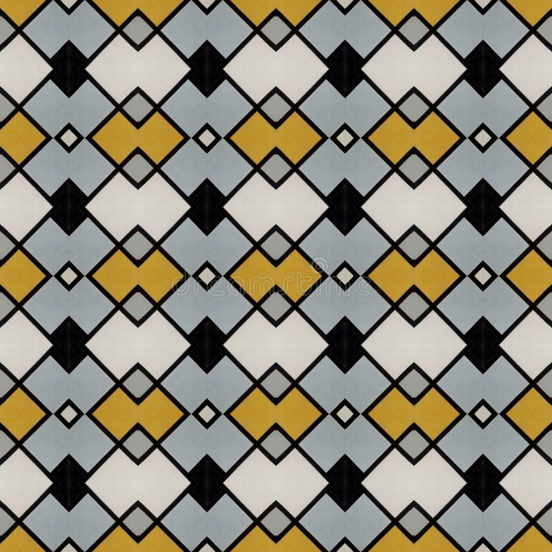 Fabric Print. Geometric Pattern in Repeat. Seamless Background, Mosaic ...