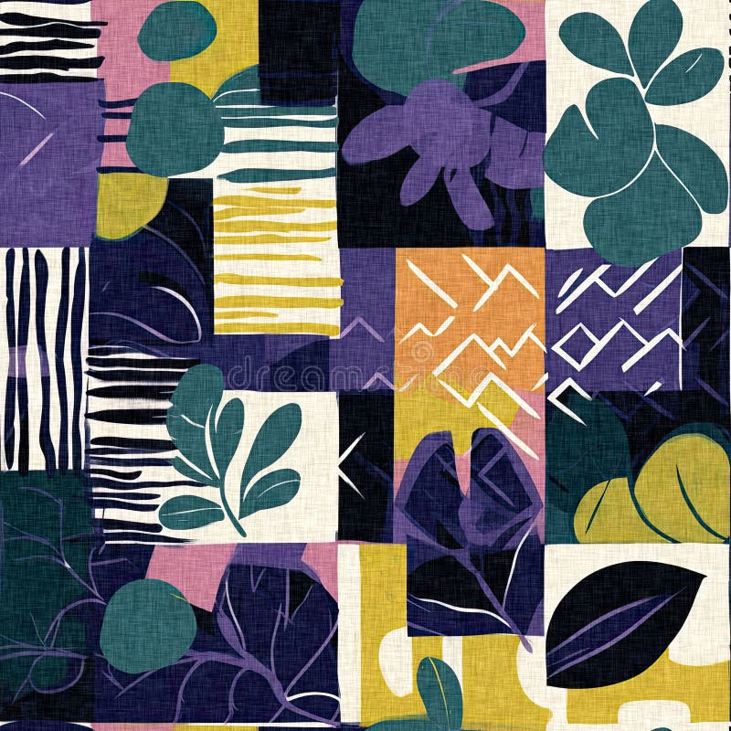 Fun Modern Pattern Clash Fabric Print for Summer Beach Textile Designs ...