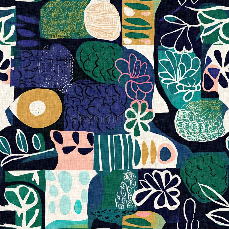 Fun Modern Pattern Clash Fabric Print for Summer Beach Textile Designs ...
