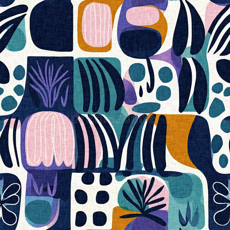 Fun Modern Pattern Clash Fabric Print for Summer Beach Textile Designs ...