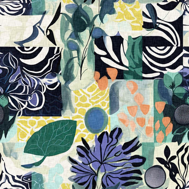 Fun Modern Pattern Clash Fabric Print for Summer Beach Textile Designs ...