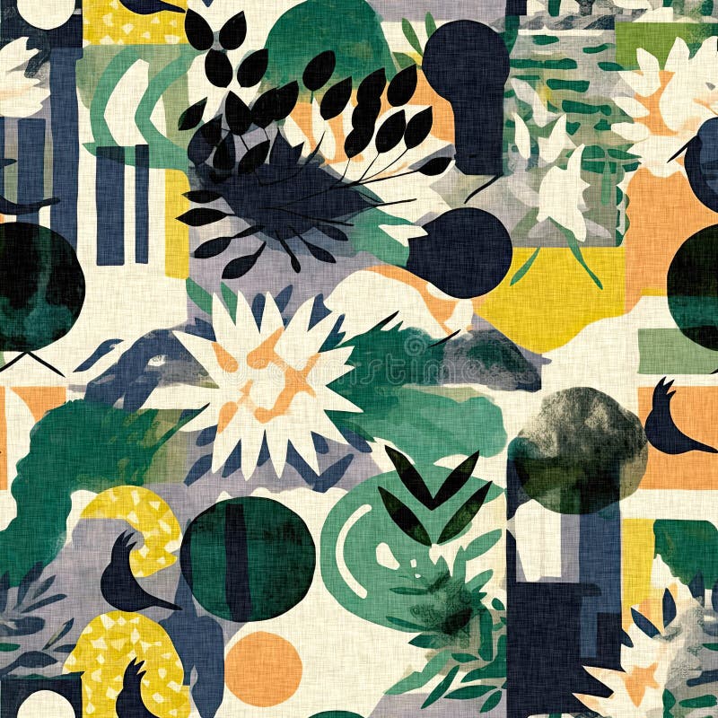 Fun Modern Pattern Clash Fabric Print for Summer Beach Textile Designs ...