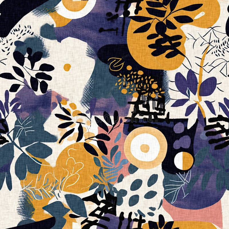 Fun Modern Pattern Clash Fabric Print for Summer Beach Textile Designs ...