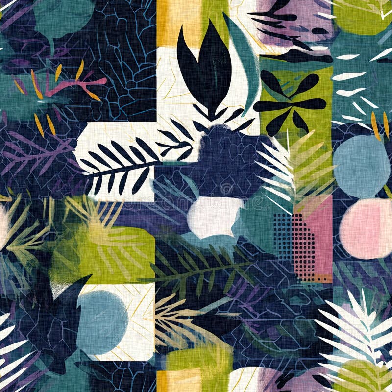 Fun Modern Pattern Clash Fabric Print for Summer Beach Textile Designs ...