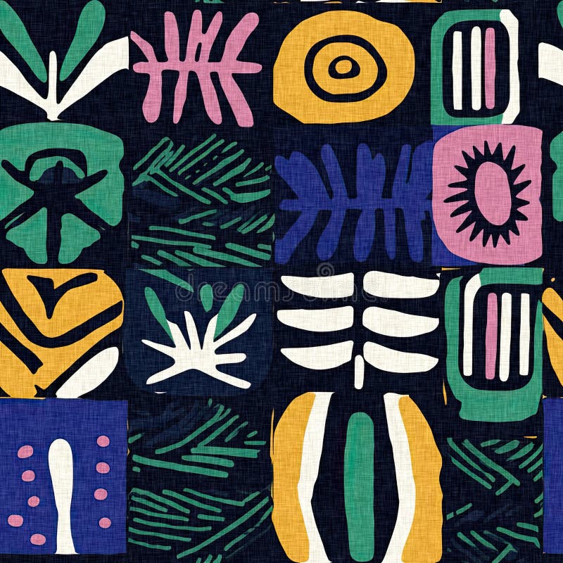 Fun Modern Pattern Clash Fabric Print for Summer Beach Textile Designs ...