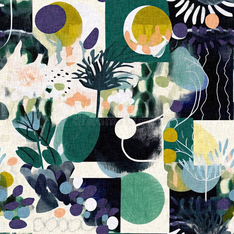 Fun Modern Pattern Clash Fabric Print for Summer Beach Textile Designs ...