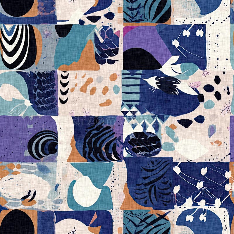 Fun Modern Pattern Clash Fabric Print for Summer Beach Textile Designs ...