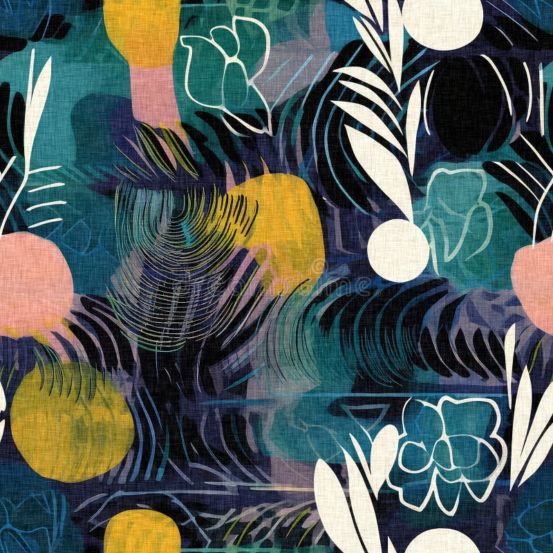 Fun Modern Pattern Clash Fabric Print for Summer Beach Textile Designs ...