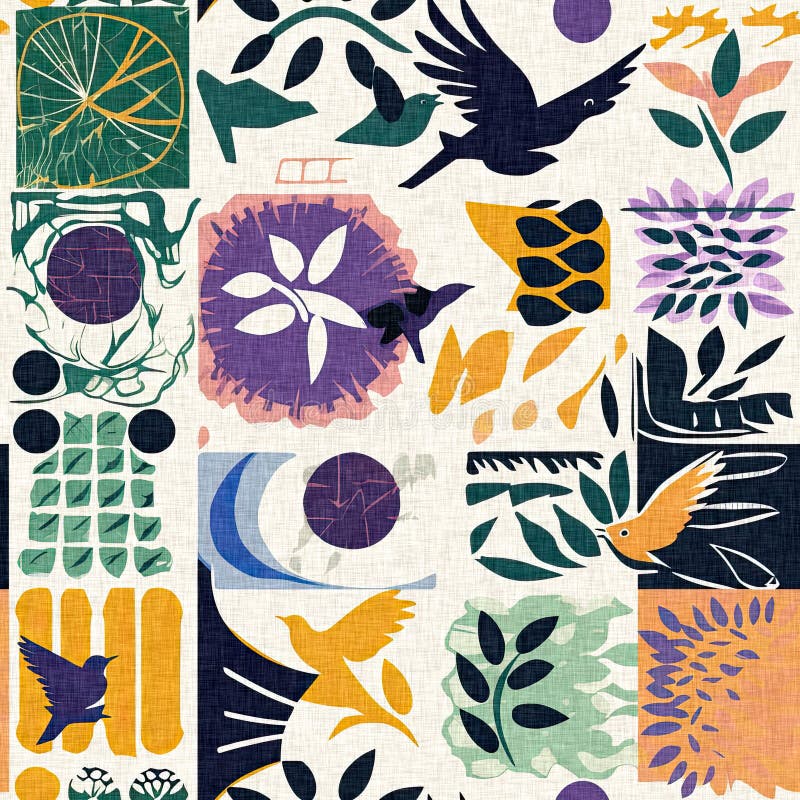 Fun Modern Pattern Clash Fabric Print for Summer Beach Textile Designs ...