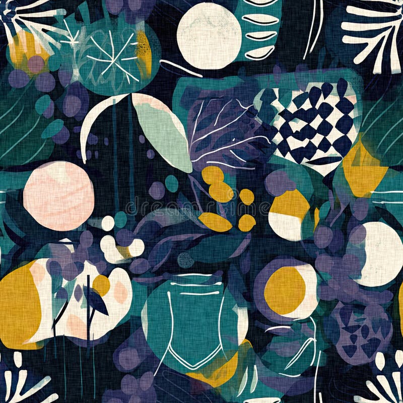 Fun Modern Pattern Clash Fabric Print for Summer Beach Textile Designs ...