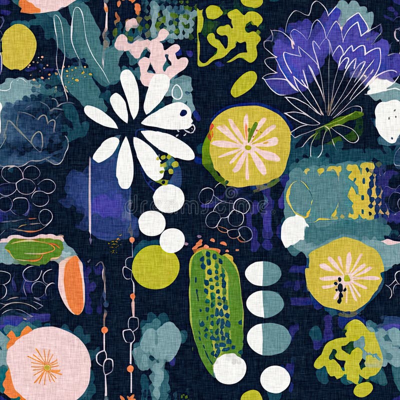 Fun Modern Pattern Clash Fabric Print for Summer Beach Textile Designs ...