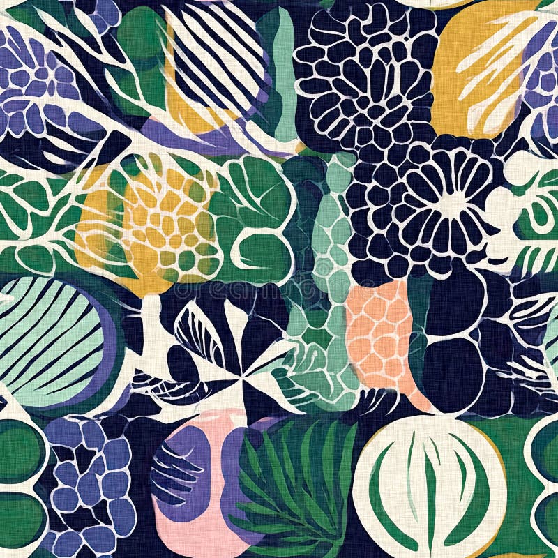 Fun Modern Pattern Clash Fabric Print for Summer Beach Textile Designs ...