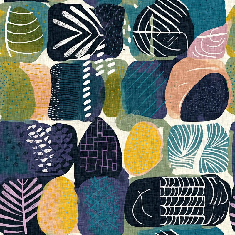 Fun Modern Pattern Clash Fabric Print for Summer Beach Textile Designs ...
