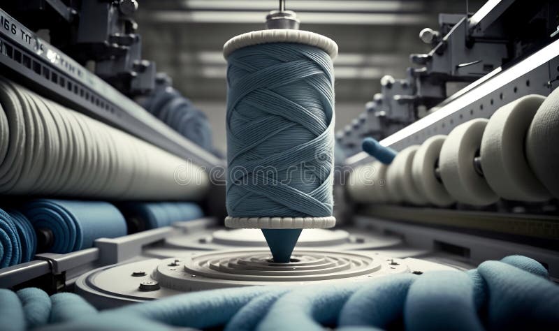 Loom, Production of Threads and Textiles. Generated AI Stock ...
