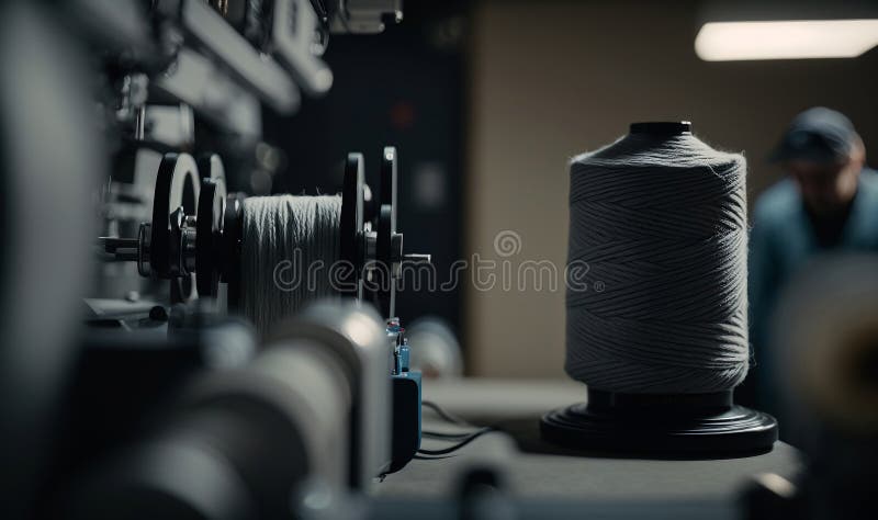 Loom, Production of Threads and Textiles. Generated AI Stock ...