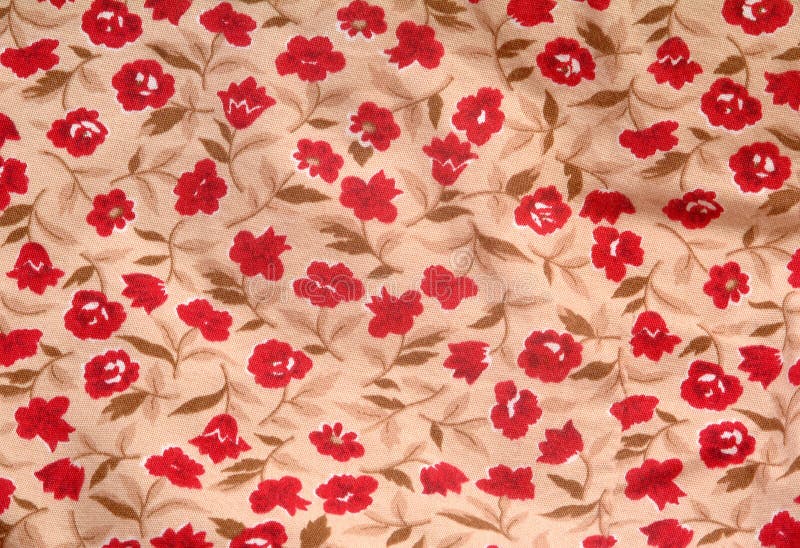 Fabric with Red Floral Pattern Stock Image - Image of curve, gentle ...