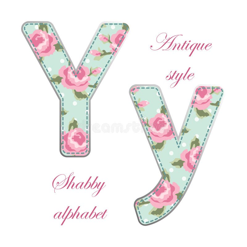 Fabric Retro Letters in Shabby Chic Style Stock Vector - Illustration ...