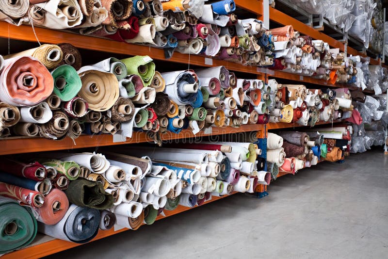 Fabric rolls. stock image. Image of goods, cloth, shop - 16356573