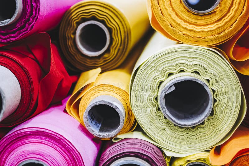 Fabric Rolls with Colorful Patterns for Sewing Stock Image - Image of ...
