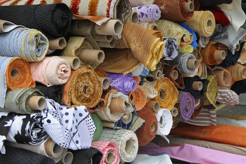Fabric rolls stock photo. Image of cloth, warehouse, clothing - 27345248