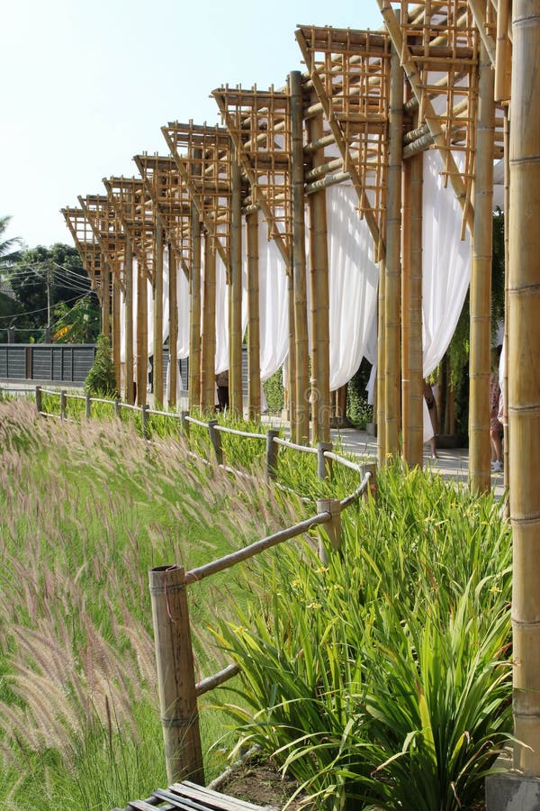 Fabric Roof through the Pathway Stock Photo - Image of outside, fabric ...