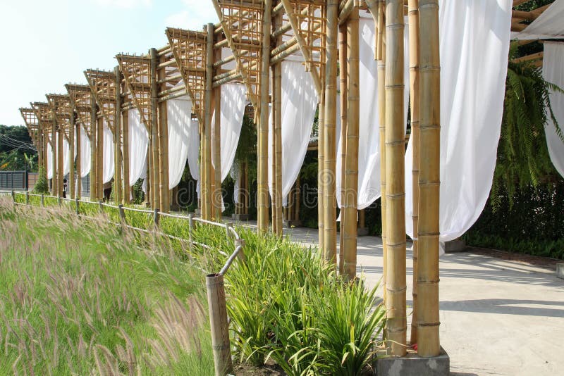 Fabric Roof through the Pathway Stock Photo - Image of material, detail ...