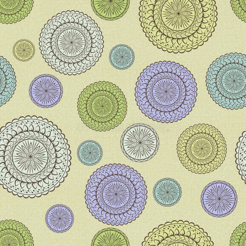 Fabric with Round Ornaments Stock Vector - Illustration of ornate ...