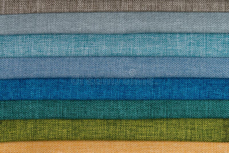 Close Up Detail of Multi Color Fabric Texture Samples Stock Photo ...