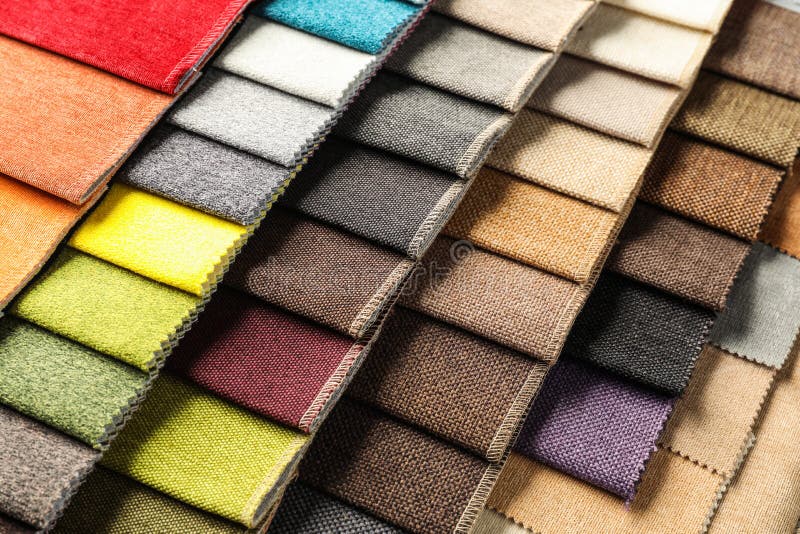 Fabric Samples of Different Colors for Interior Design Stock Photo ...