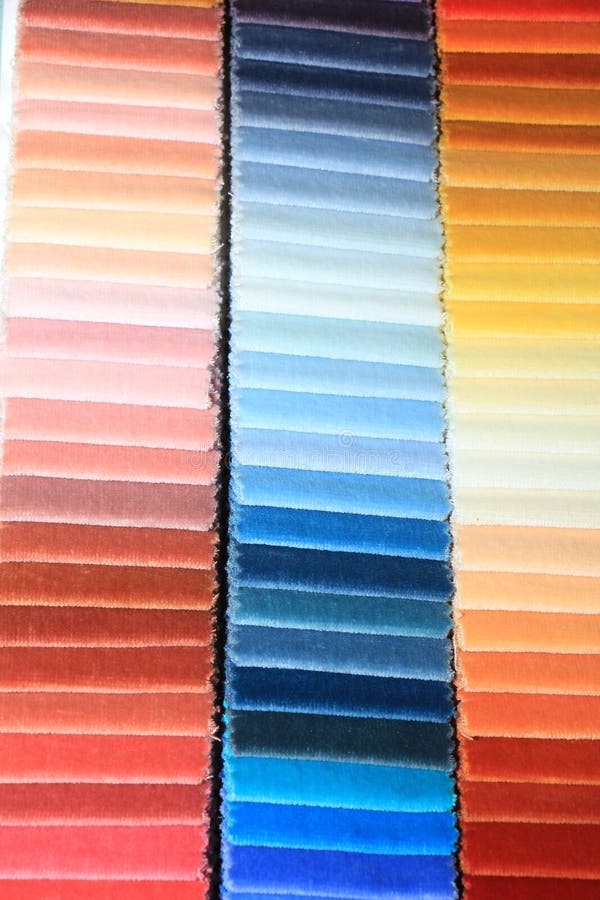 Velvet samples in a store stock image. Image of assortment - 71482533