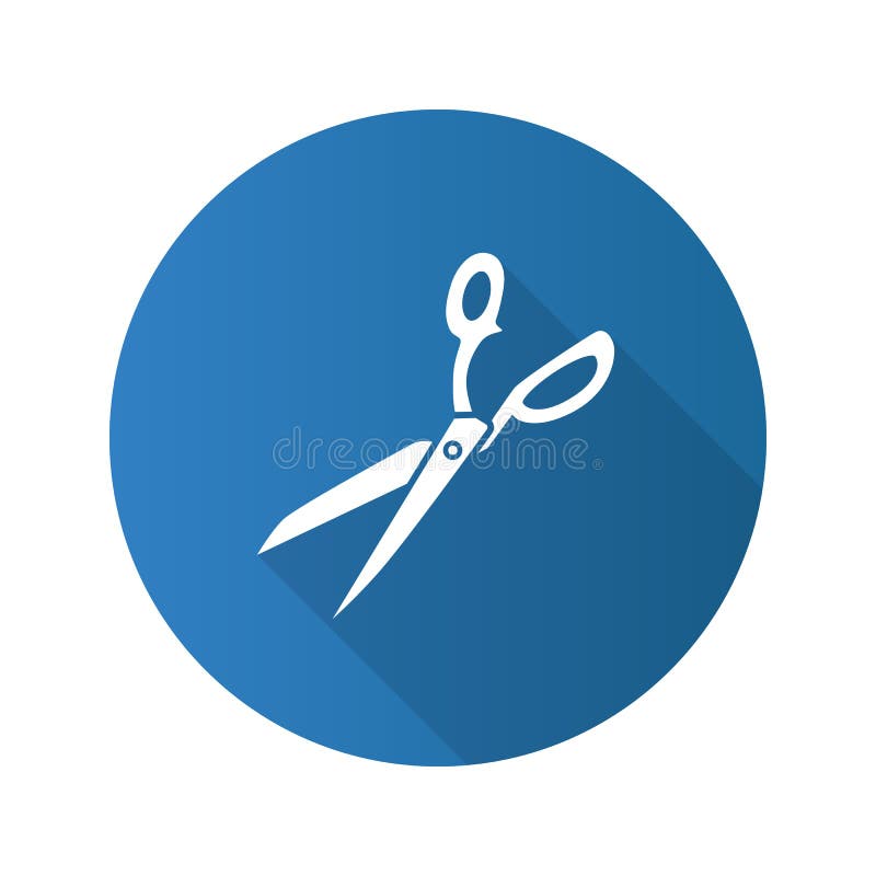 Fabric Scissors Flat Design Long Shadow Glyph Icon Stock Vector ...