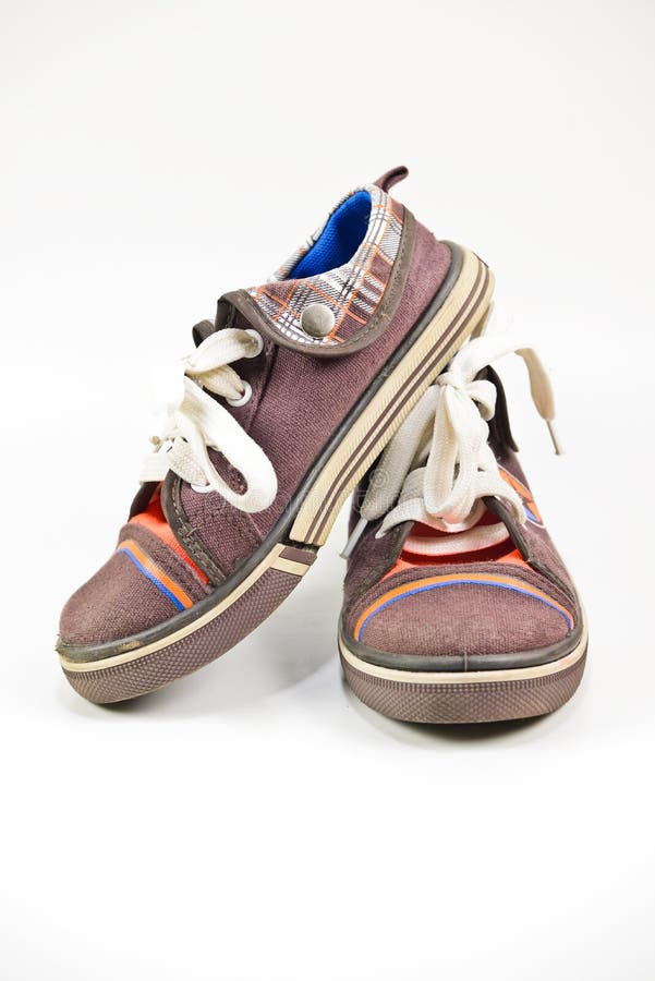 Red Fabric Shoes Isolated on White Stock Photo - Image of sport, shoe ...