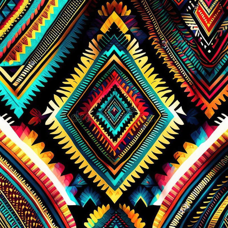 Fabric Silk Texture, Chevron Pattern, Aztec Style. Multicolored ...