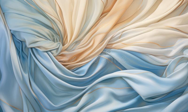 Fabric Silk Texture, Wavy Folds. Stock Illustration - Illustration of ...
