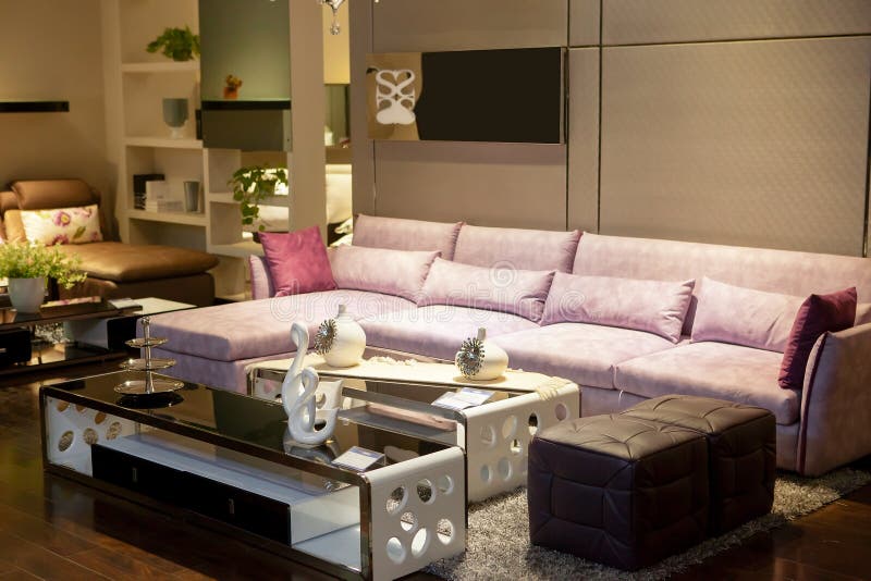 The Modern Concise Living Room Stock Image - Image of decor, leisure ...