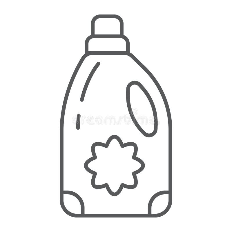 Fabric Softener Thin Line Icon, Laundry and Container, Liquid Detergent ...