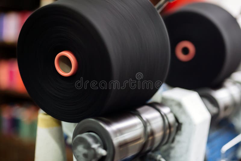 Fabric Spoolsin Textile Industry Stock Image - Image of string, machine ...