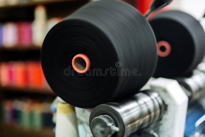 Fabric Spoolsin Textile Industry Stock Image - Image of material, work ...