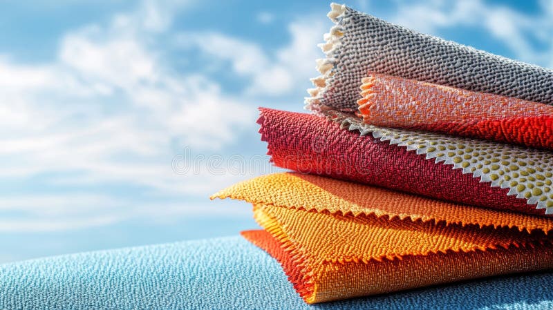Fabric Swatch Stack Vibrant Textiles for Design Inspiration Against a ...