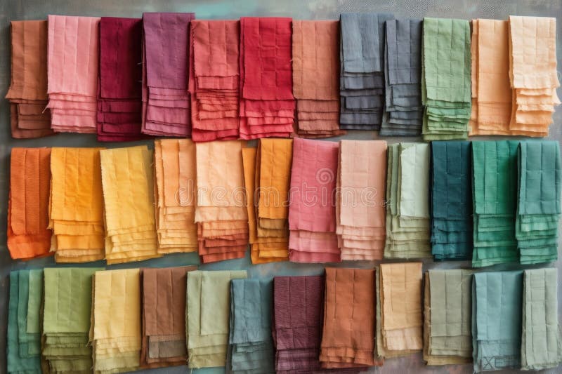 Fabric Swatches Dyed with Plant-based Colors Stock Image - Image of ...