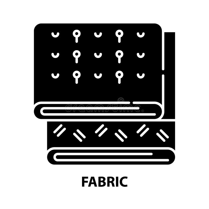 Fabric Symbol Icon, Black Vector Sign with Editable Strokes, Concept ...