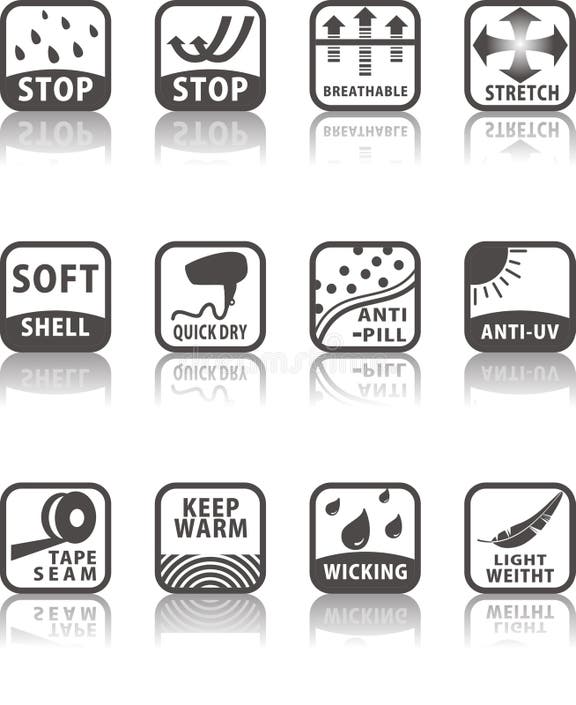 Fabric symbols stock vector. Illustration of industry - 21606382