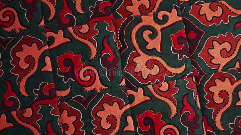 Fabric with Tatar Patterns Symbolizing National Features Stock Video ...