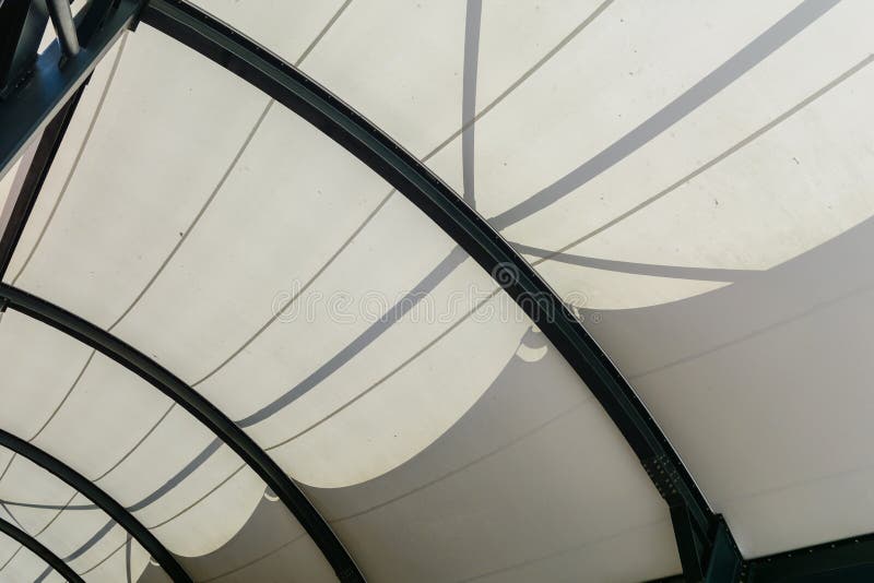 Fabric Tensile Roof Structure with Skylight Stock Image - Image of ...